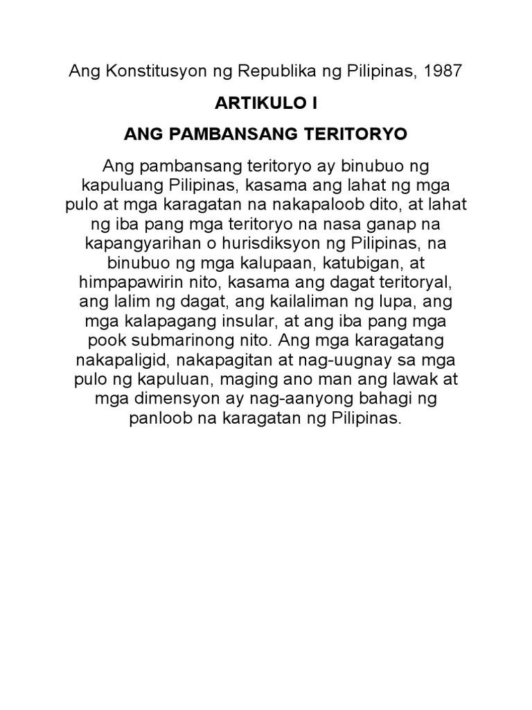 Ang Konstitusyon NG Republika NG Pilipinas | PDF