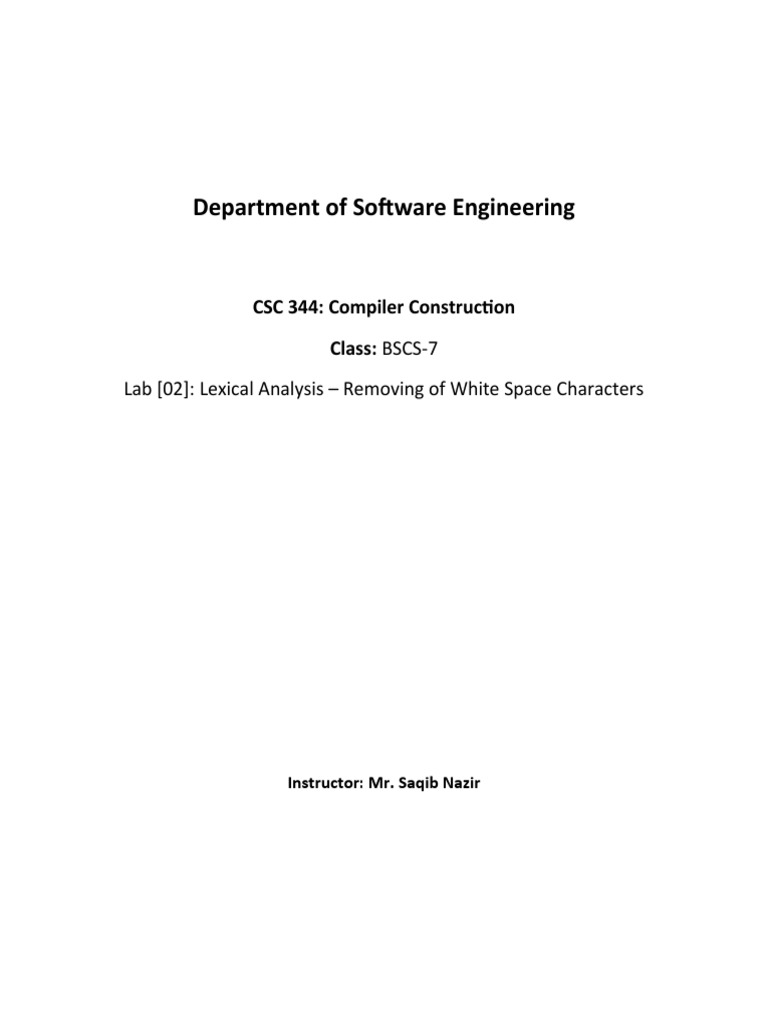 Lab - 02 Lexical Analysis White Space | PDF | Art | Technology & Engineering