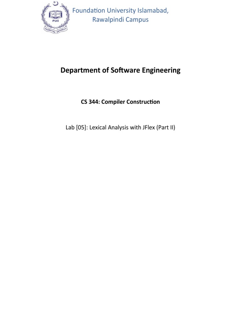 Lab 05 Lexical Analyzer Using Jflex Download Free Pdf Computer Science Software Engineering