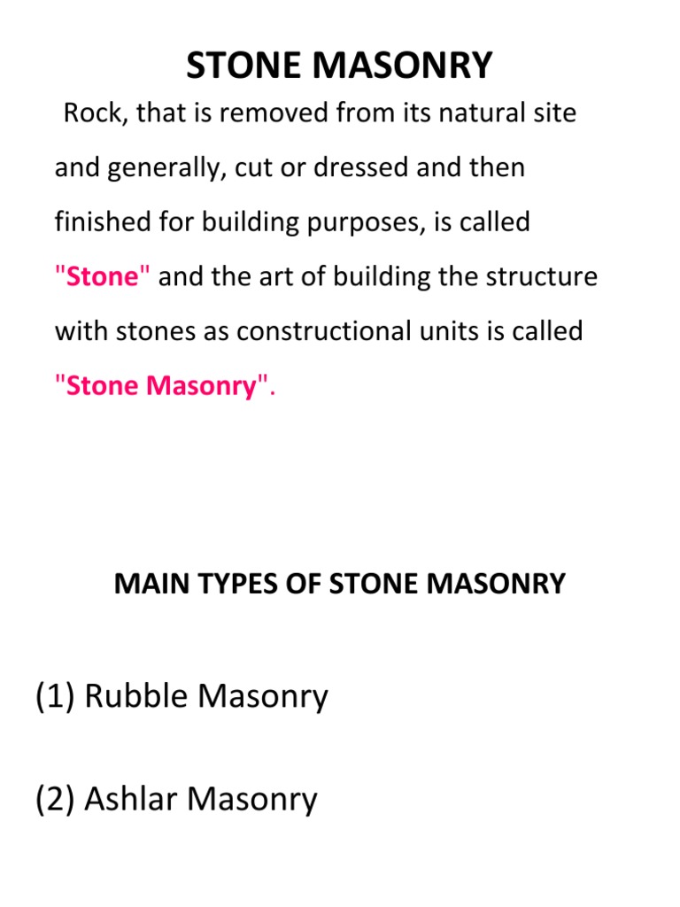 Introduction To Stone Masonry | PDF | Home & Garden