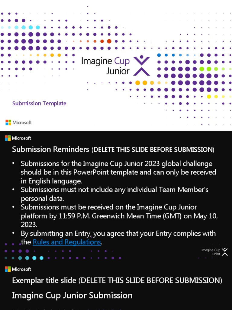 Imagine Cup Junior 2023 Submission Template - PowerPoint | PDF ...