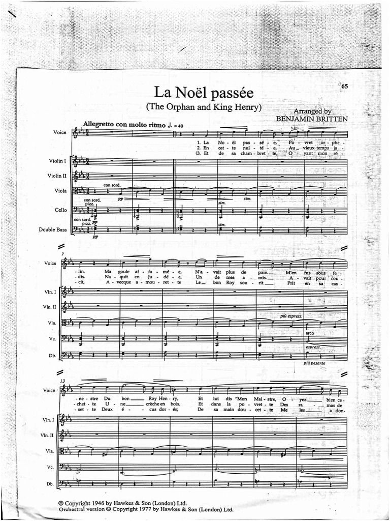 La Noel Passee - Benjamin Britten - 11 Gen 2021-20-15 | PDF