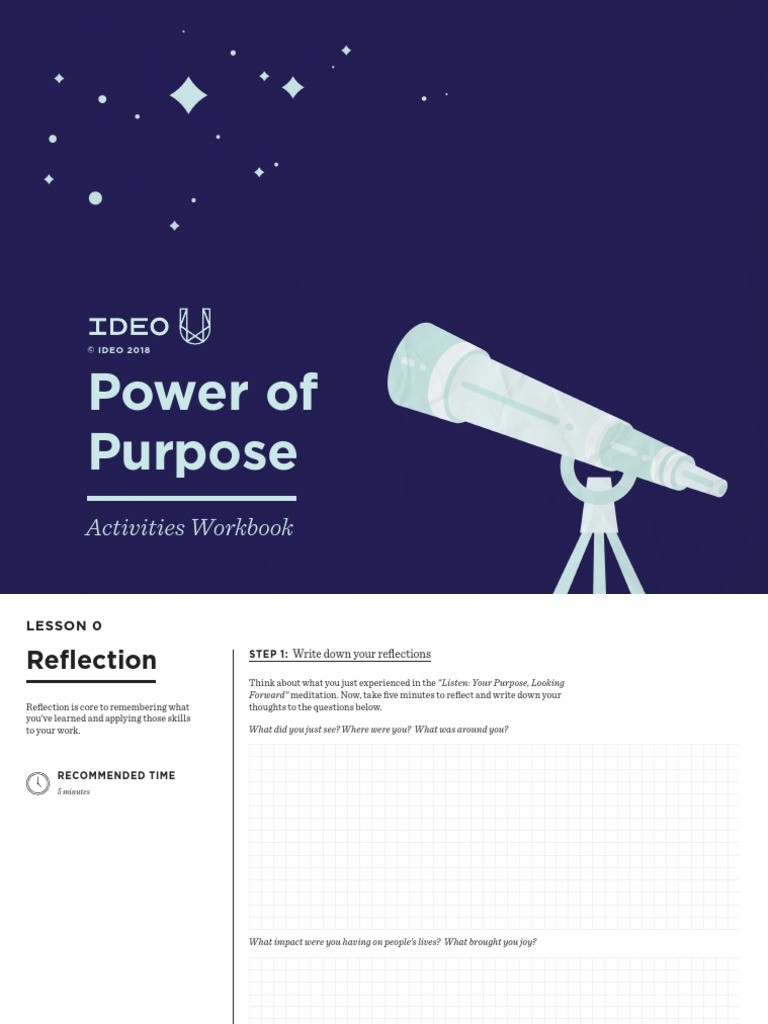 Activities Workbook - Power of Purpose | PDF