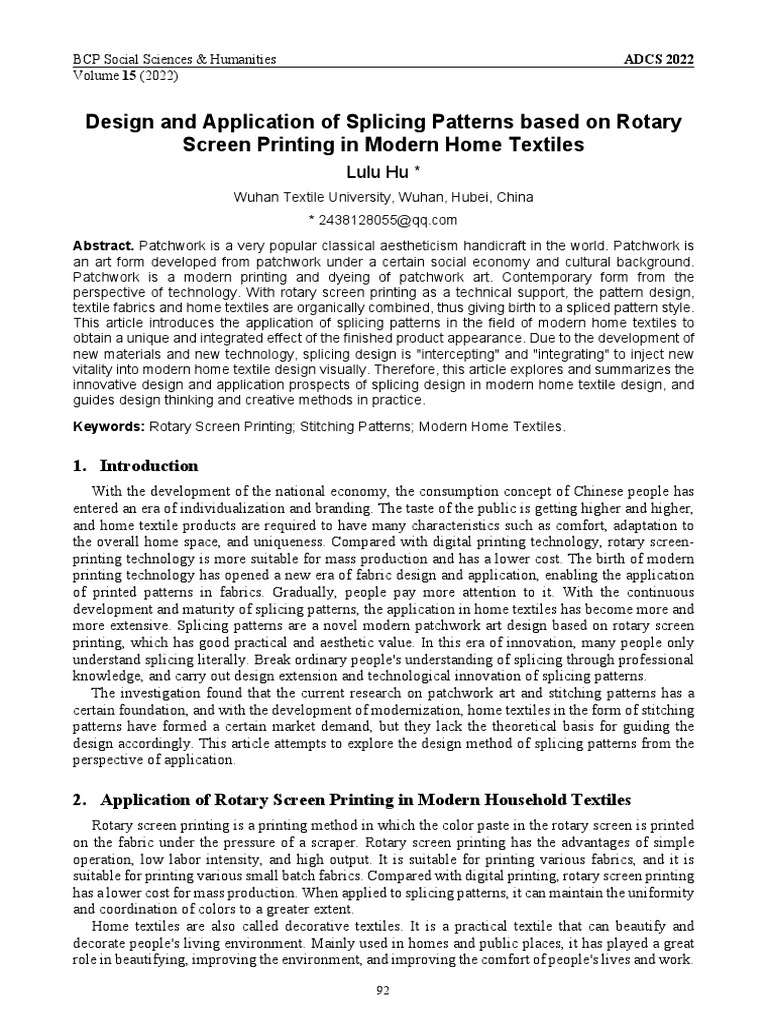 Splicing Patterns in Home Textiles | PDF | Textiles | Pattern