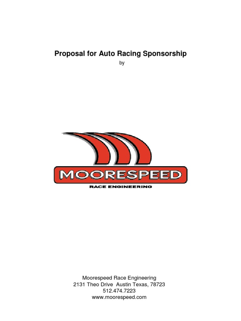 Auto Sponsorship Proposal | PDF | Advertising | Auto Racing