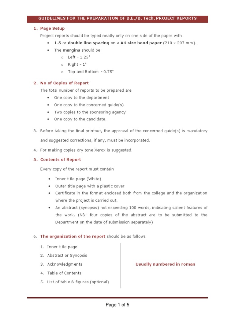 Vtu Guidelines For Project Report | PDF | Engineering
