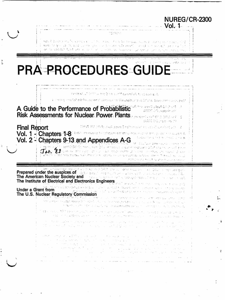 NUREG 2300 PRA Procedures Guide 1983 | Download Free PDF | Estimation ...