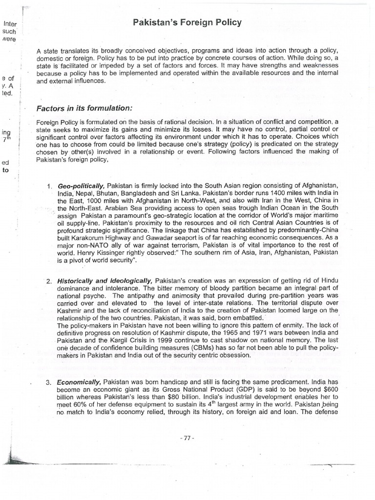 Pakistan's Foreign Policy | PDF