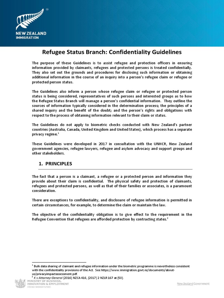 Refugee Confidentiality Guidelines | PDF | Confidentiality | Refugee