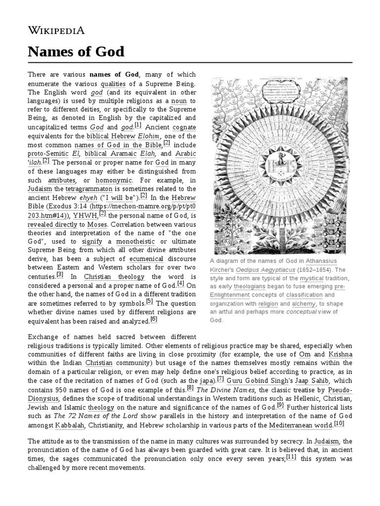 Names of God | PDF | Names Of God | Tetragrammaton