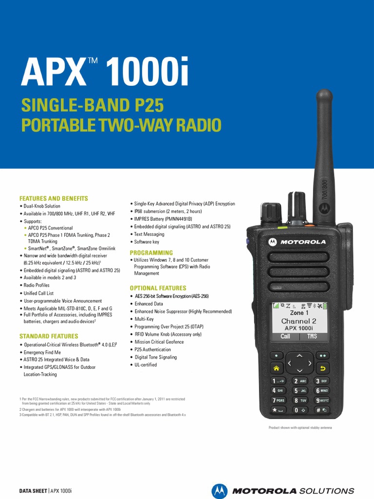 APX 1000i Spec Sheet-V1.1 Update Feb2021 | PDF | Ultra High Frequency ...