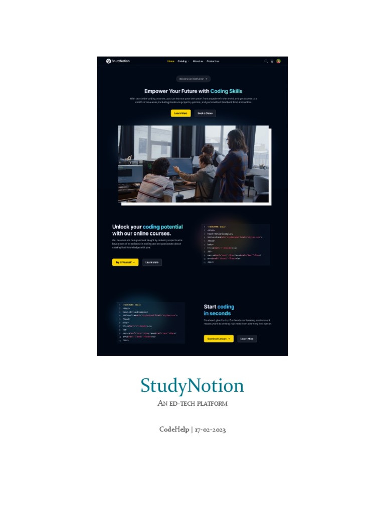 StudyNotion Project Description | PDF | Databases | Cloud Computing