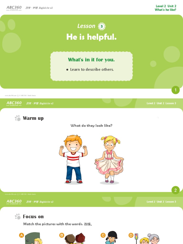 Unit 2 Lesson3 He Is Helpful - Part1 | PDF