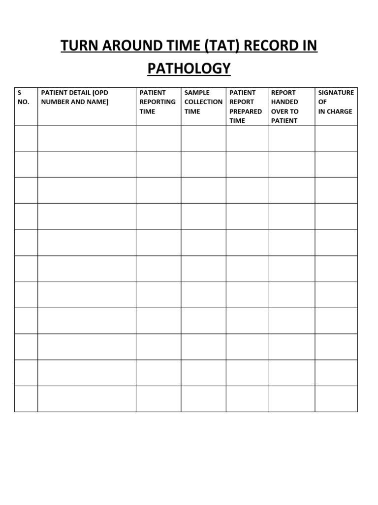Turn Around Time Register Format | PDF