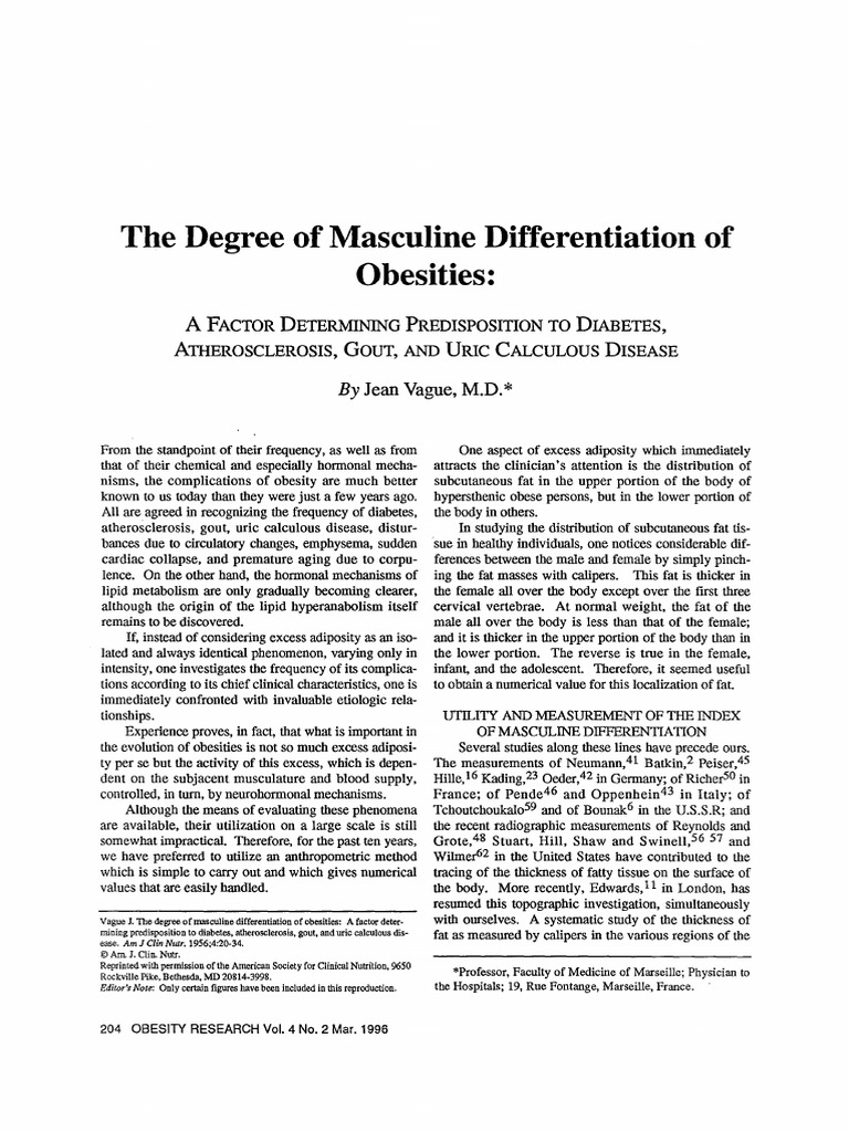Masculine Differentiation in Obesity Risks | PDF | Self-Improvement | Science & Mathematics