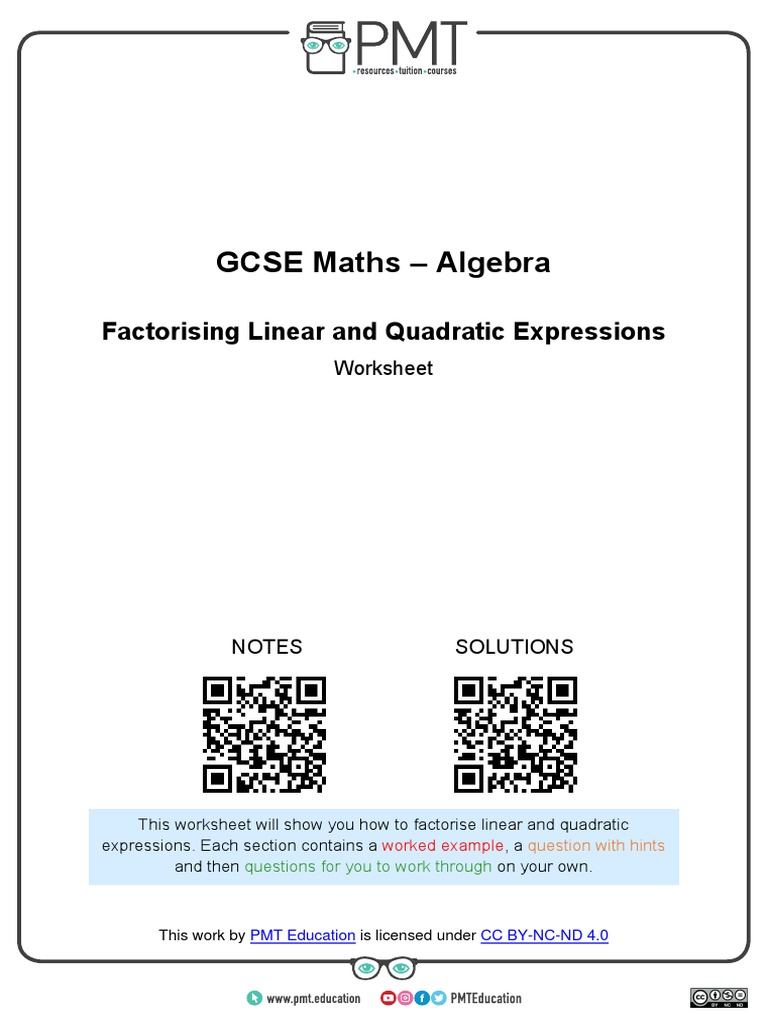 GCSE Algebra Factorisation Guide | PDF | Factorization | Applied Mathematics