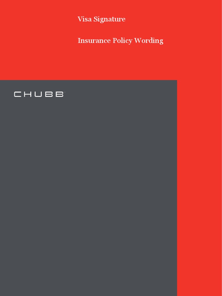 Visa Signature Insurance Policy Wording | PDF | Insurance | Visa Inc.
