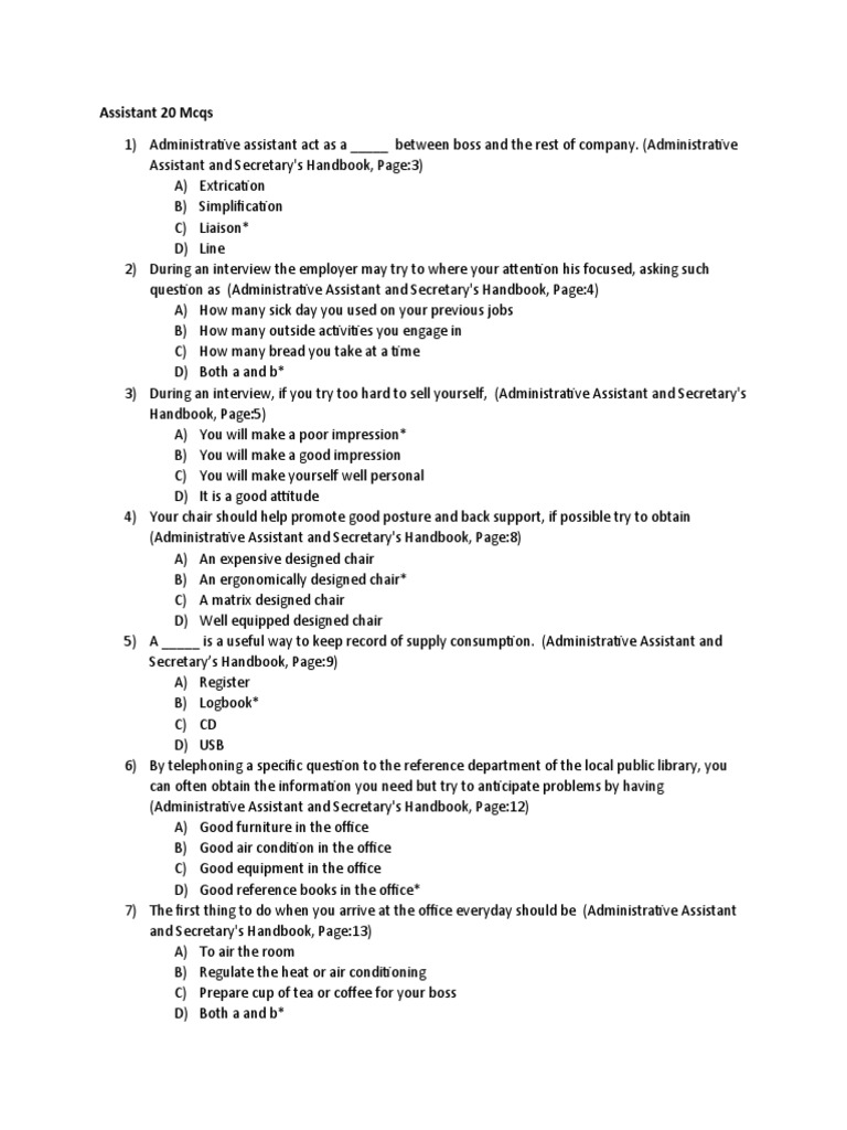 Assistant 20 Mcqs | PDF | Computing