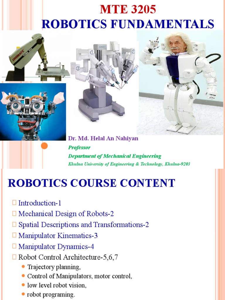 Robotics Fundamentals Course Overview | PDF | Robot | Robotics