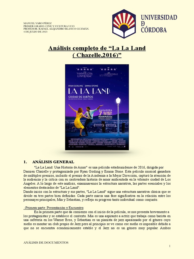 Análisis LA LA LAND | PDF