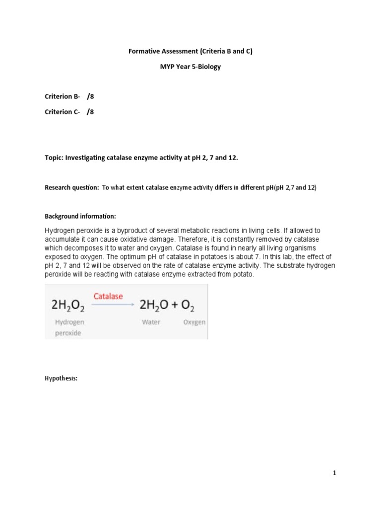 Catalase Experiment 10 | PDF | Catalase | Hydrogen Peroxide
