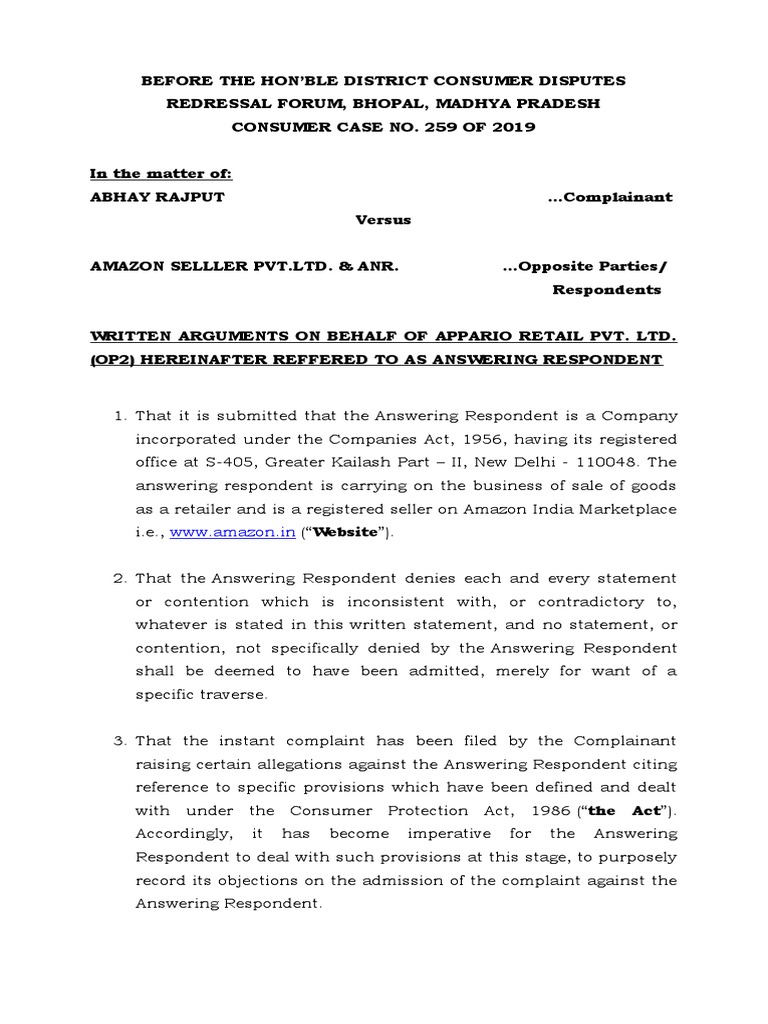 Abhay Rajput Written Arguments | PDF | Private Law | Common Law