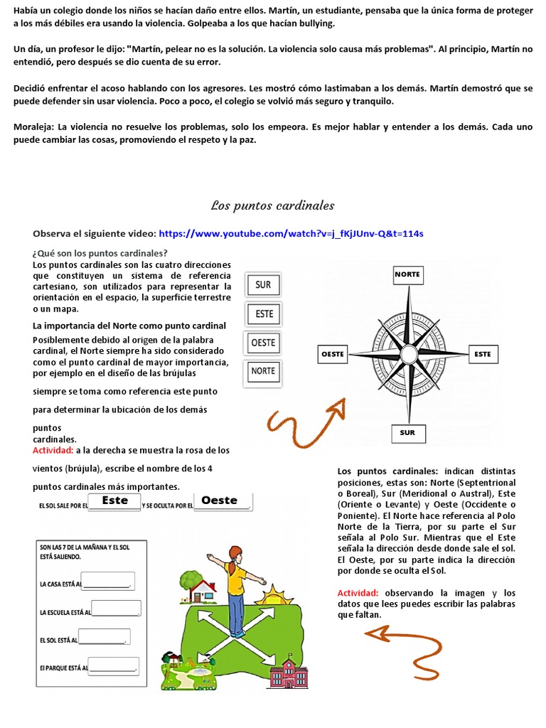 Los Puntos Cardinales: Observa El Siguiente Video | PDF