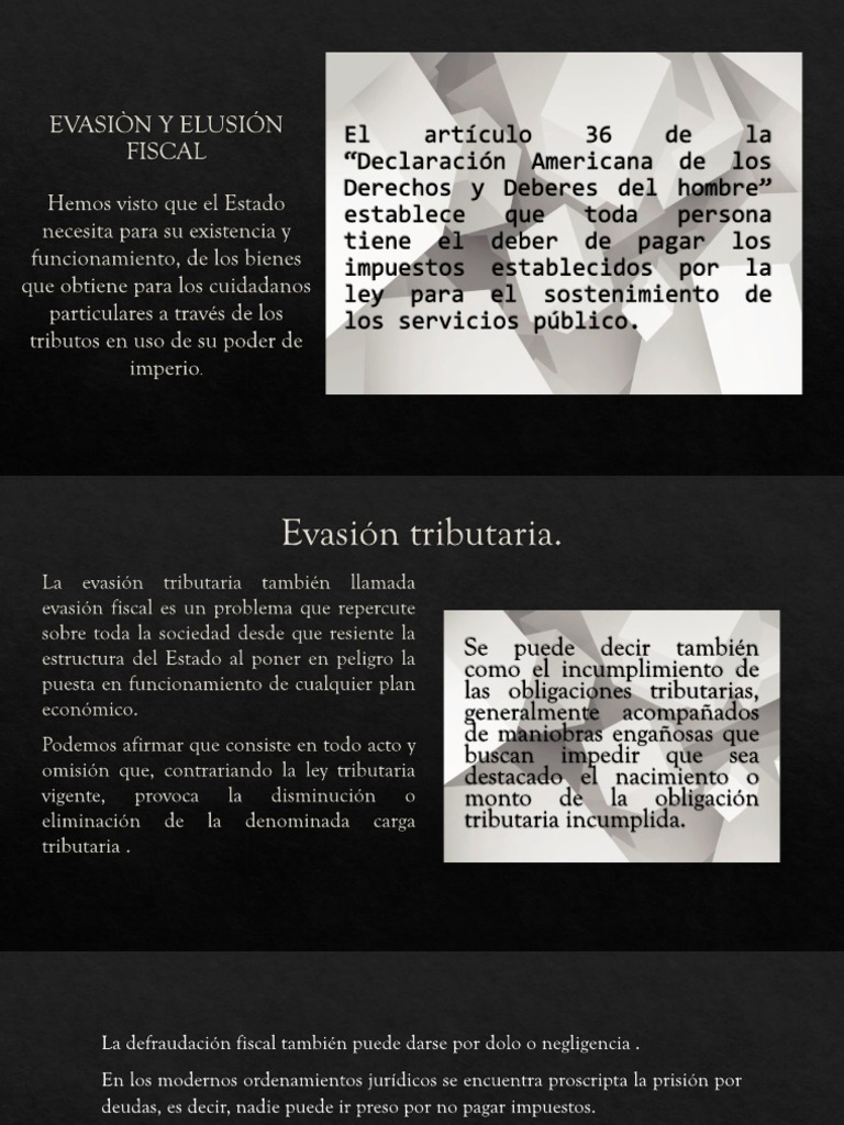 Evasiòn y Elusión Fiscal | PDF | Evasión de impuestos | Evasión de ...