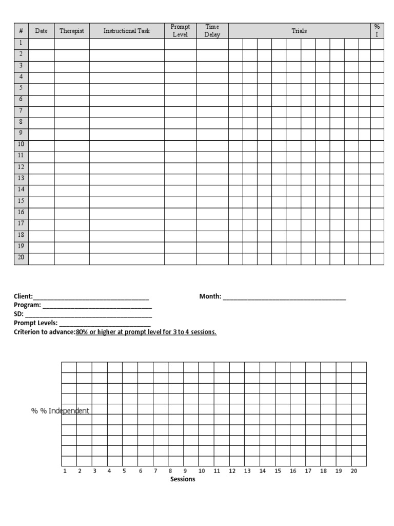 DTT Data Collection Sheets | PDF