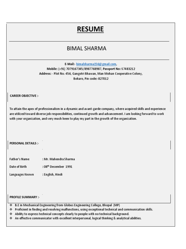 Bimal Resume-1 | PDF | Pipeline Transport
