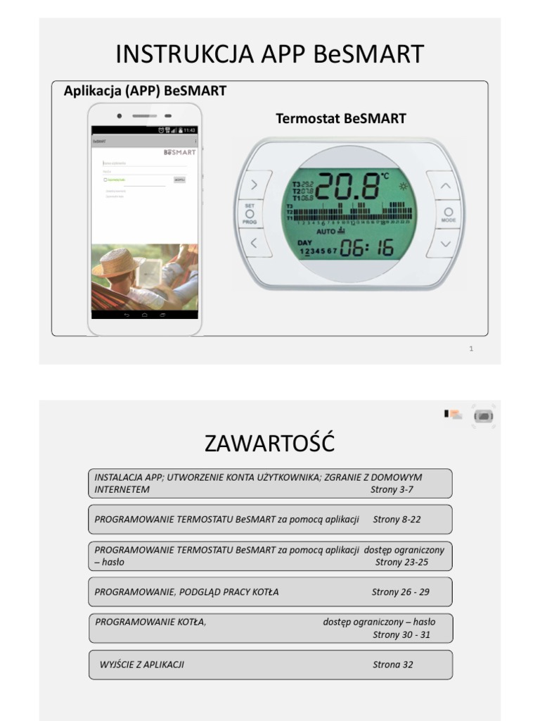 INSTRUKCJA APP BeSMART. Aplikacja (APP) BeSMART Termostat BeSMART ...