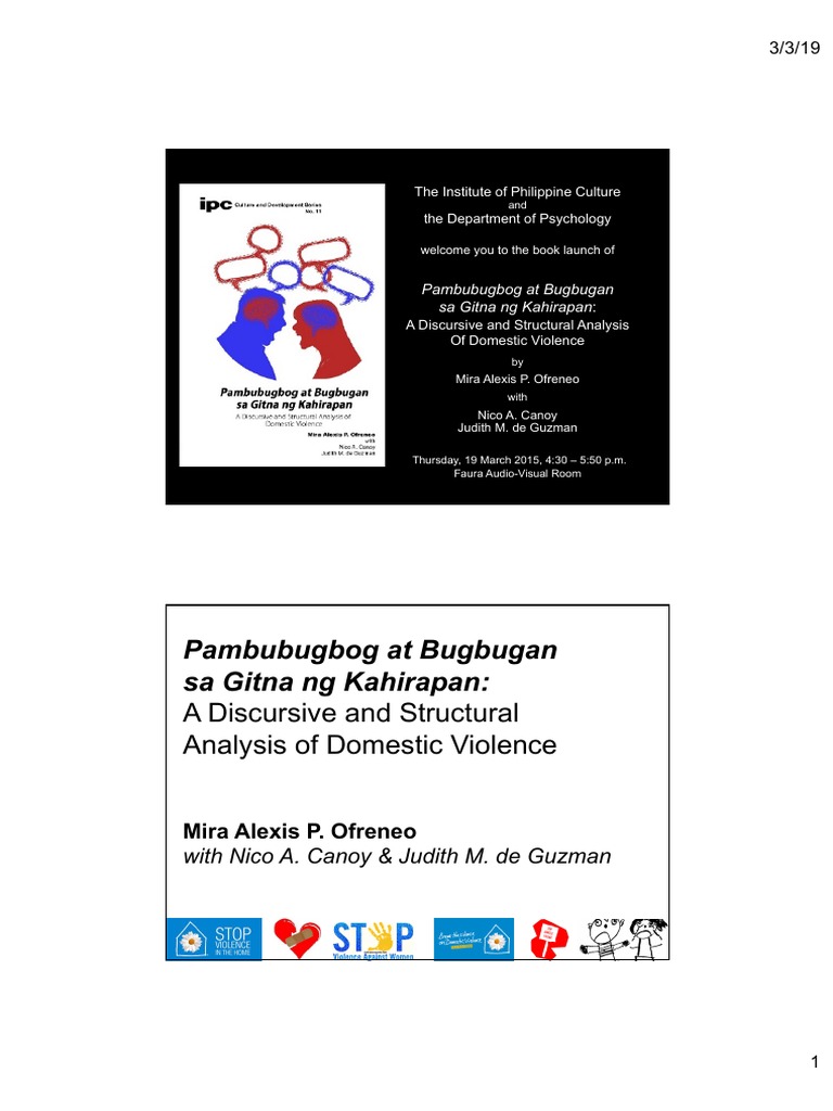 Sample Pambubugbog at Bugbugan Positioning in Domestic Violence | PDF ...