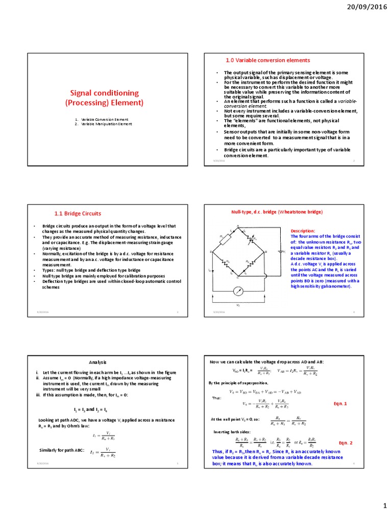 Lec 3-Signal Conditioning Element | PDF