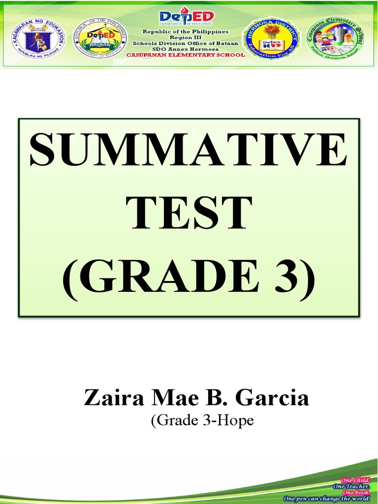 Grade 3 Summative Test q1 Set B | PDF