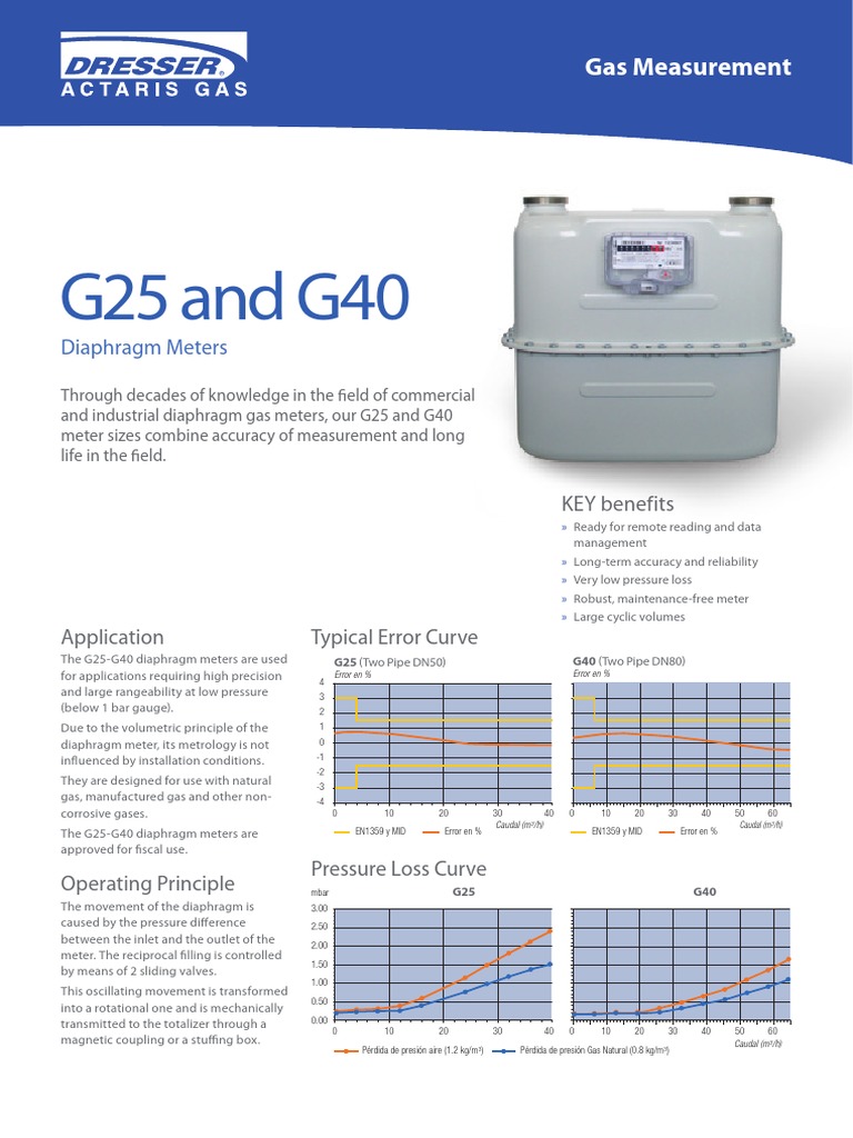 G25 and G40 Diaphragm Gas Meters | PDF | Gases | Pipe (Fluid Conveyance)