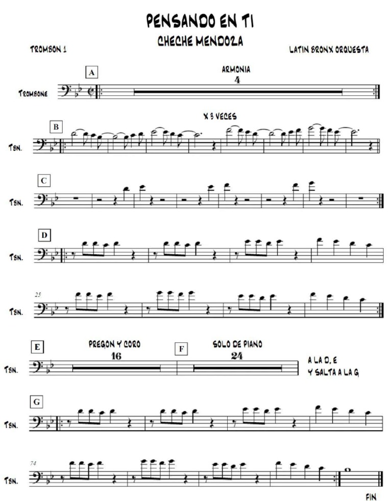 Pensando en Ti Cheche Mendoza 1 | PDF