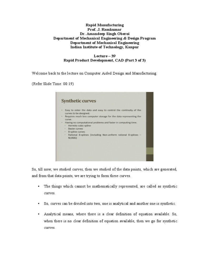 Lec 39 | PDF | Spline (Mathematics) | Curve Lec 39 | PDF | Spline (Mathematics) | Curve