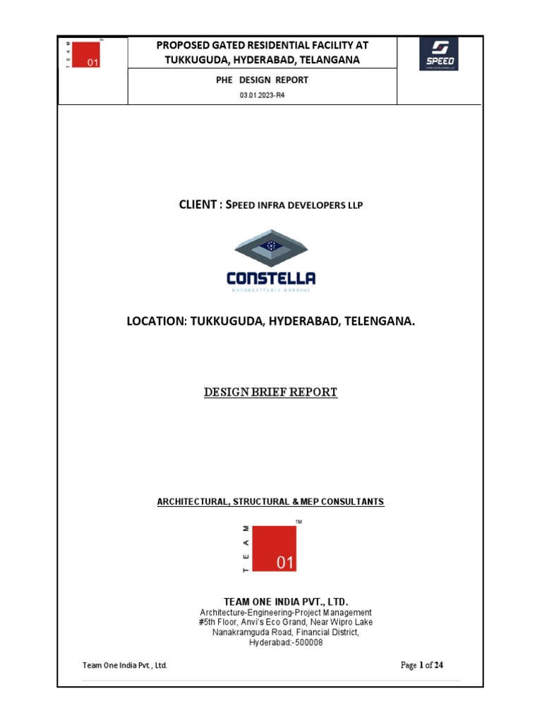 Speed Infra - Tukkuguda - PHE DBR - 03.01.2023-R4 | PDF | Sewage ...