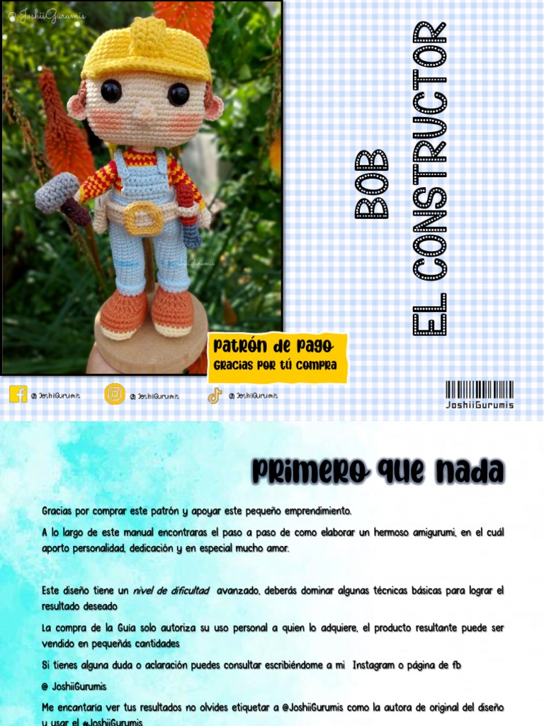 JoshiiGurumis Bob El Constructor Tejamos Juntos Ingeniero Arquitecto ...
