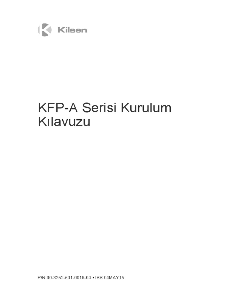 KFP-A Serisi Kurulum Kılavuzu | PDF