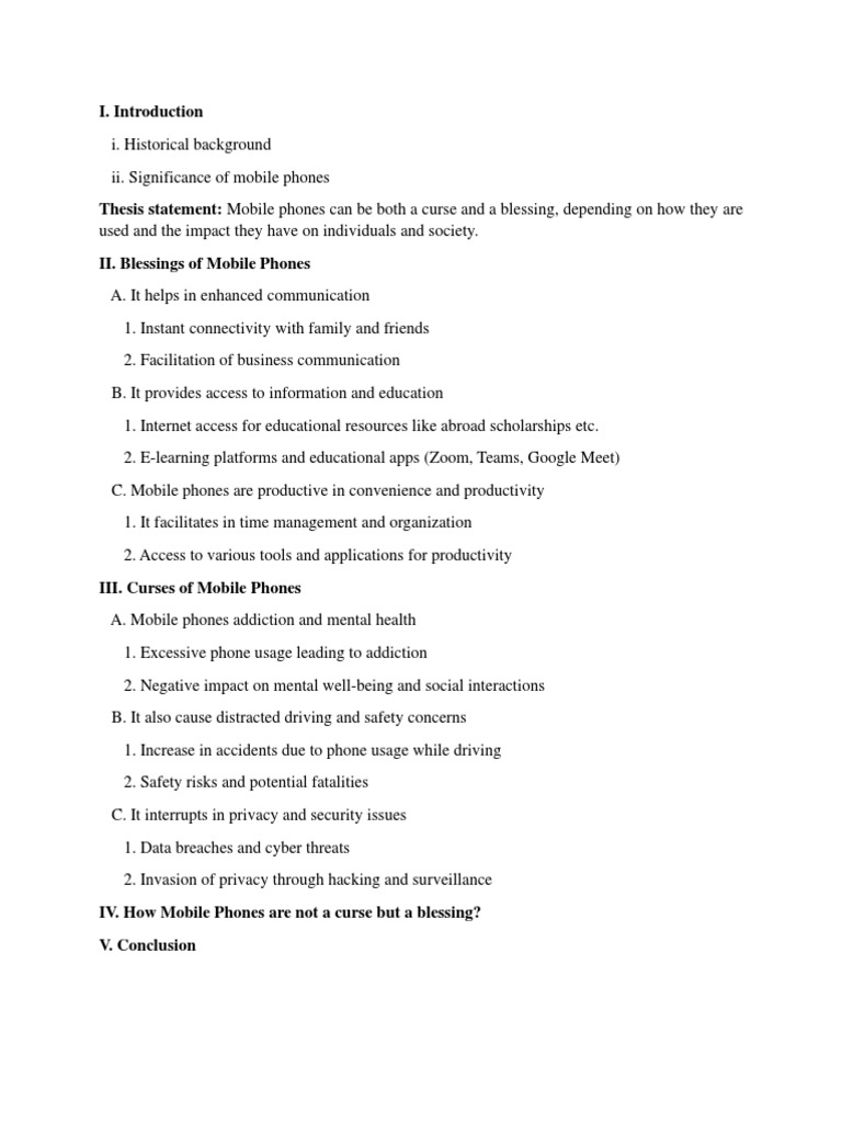 Essay-Mobile Phone A Blessing or Curse | PDF | Educational Technology ...