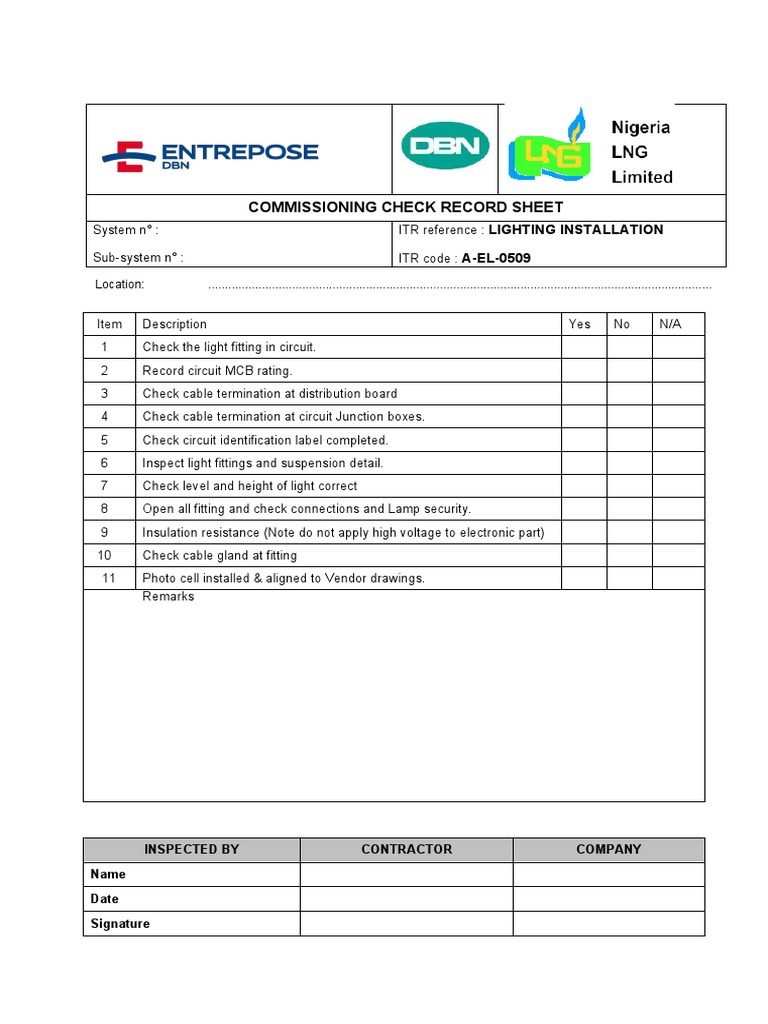 A-EL-006 Lignting Installation | PDF