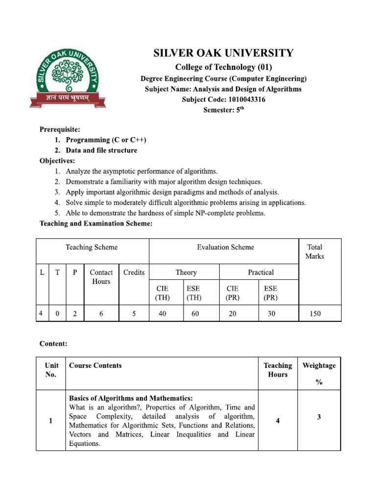 5-Analysis and Design of Algorithms | PDF