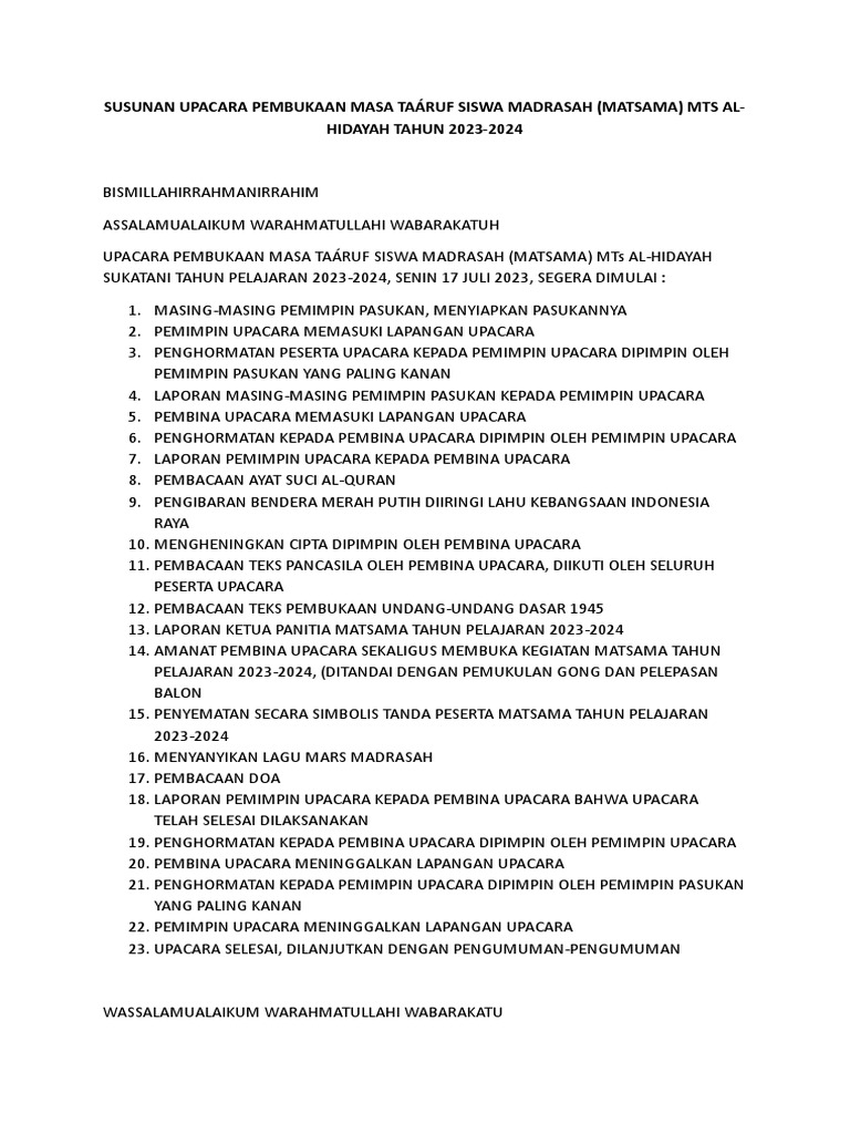 Teks MC Matsama | PDF