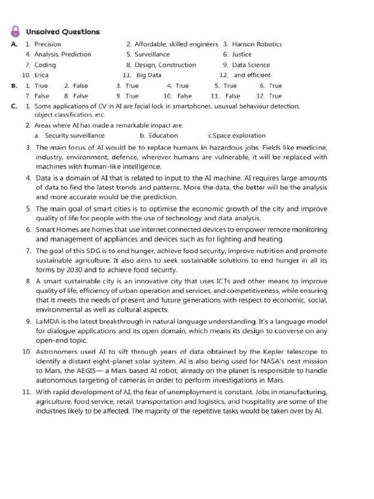 Answer Key Class Work Pdf