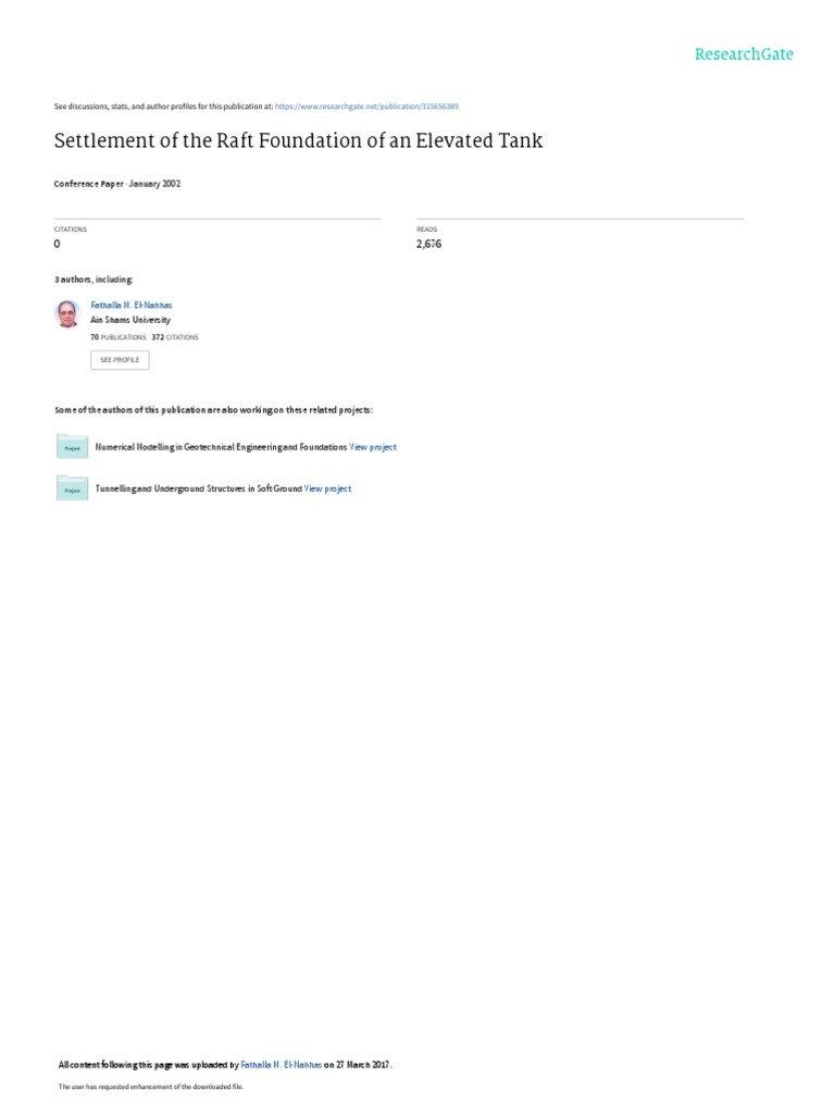 Raft Foundation Settlement Analysis | PDF