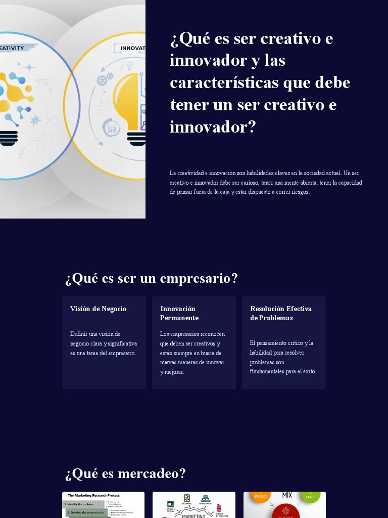 Ser Creativo e Innovador | PDF | Marketing | Iniciativa empresarial