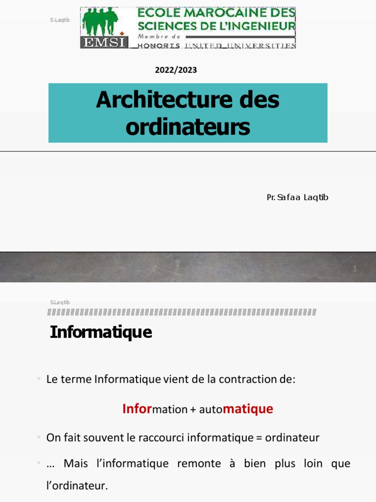 Évolution et Architecture des Ordinateurs | PDF | Disque dur | Programme informatique