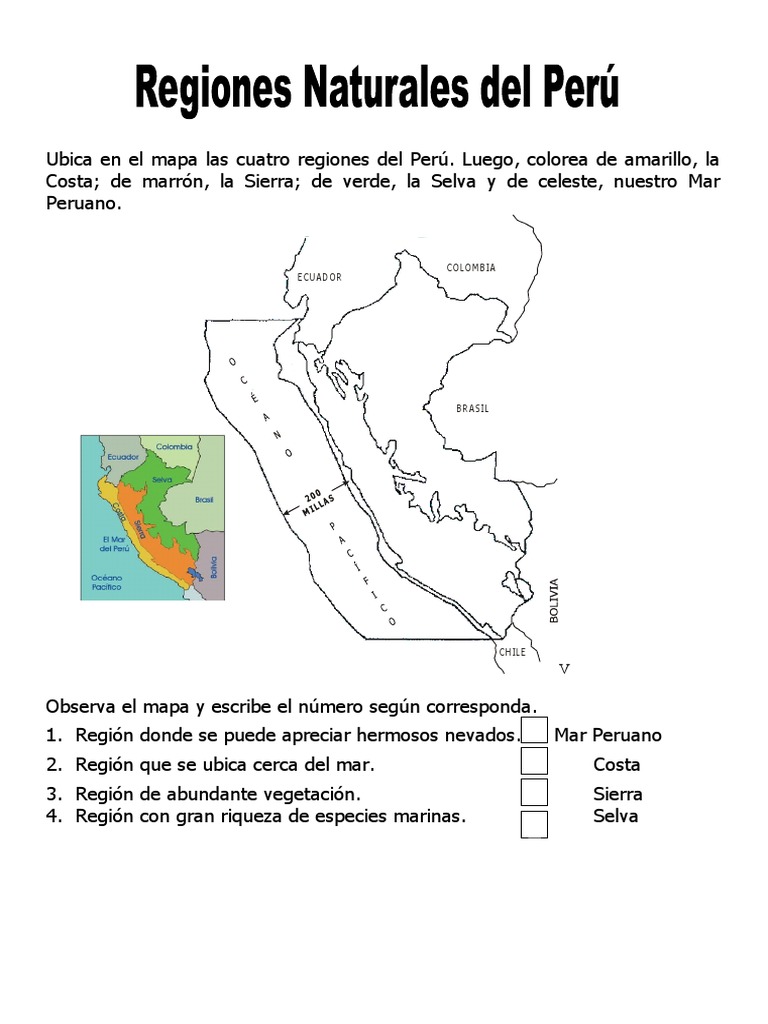 Mapa de las Cuatro Regiones del Perú | PDF
