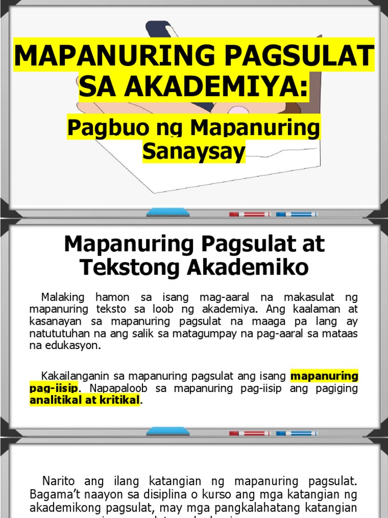 Mapanuring Pagsulat Sa Akademiya | PDF Mapanuring Pagsulat Sa Akademiya | PDF